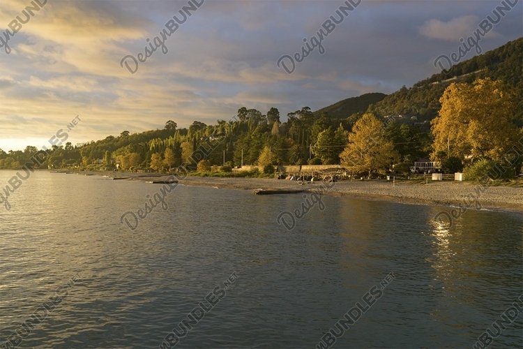 urban landscape of New Athos in Abkhazia at sunset (1721861)