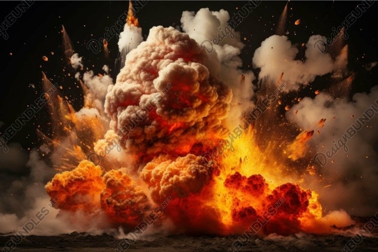 Overpowering Strong explosions dramatic hands. Generate Ai