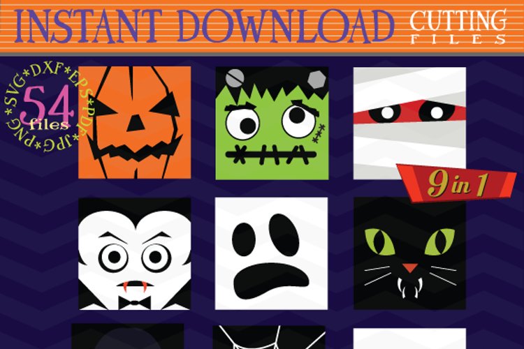 Halloween Monster Face svg - Halloween bundle Monster icons (39991 ...