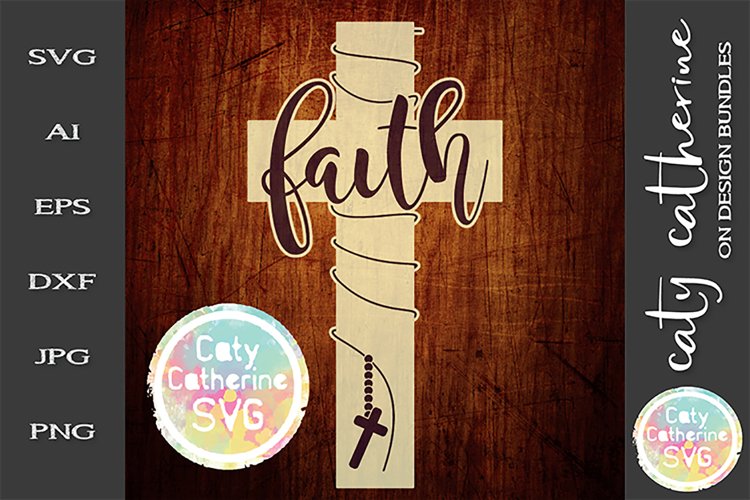 Faith Cross Rosary Beads SVG Cut File