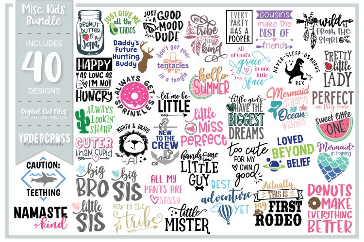 Misc. Kids Bundle - 40 Assorted SVG Designs (710962) | Cut Files ...