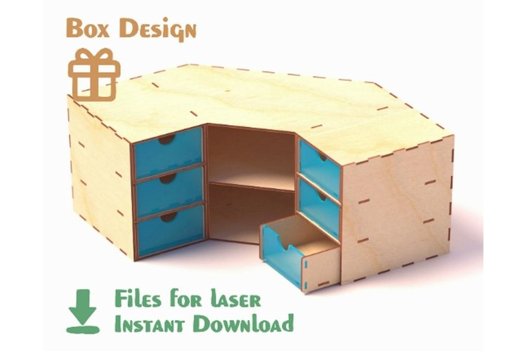 Basis Organizer box - 6 Wood pull out Corner drawers