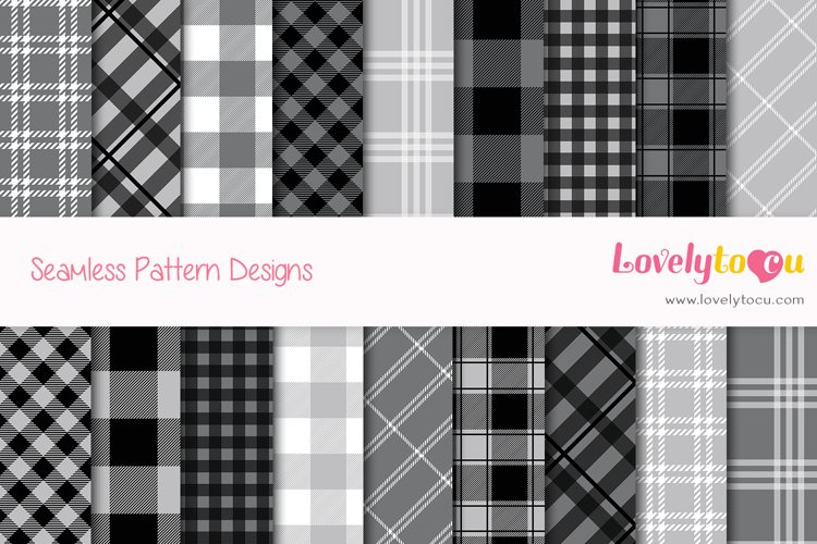 Grey and black buffalo plaid seamless backgrounds (1353708 ...