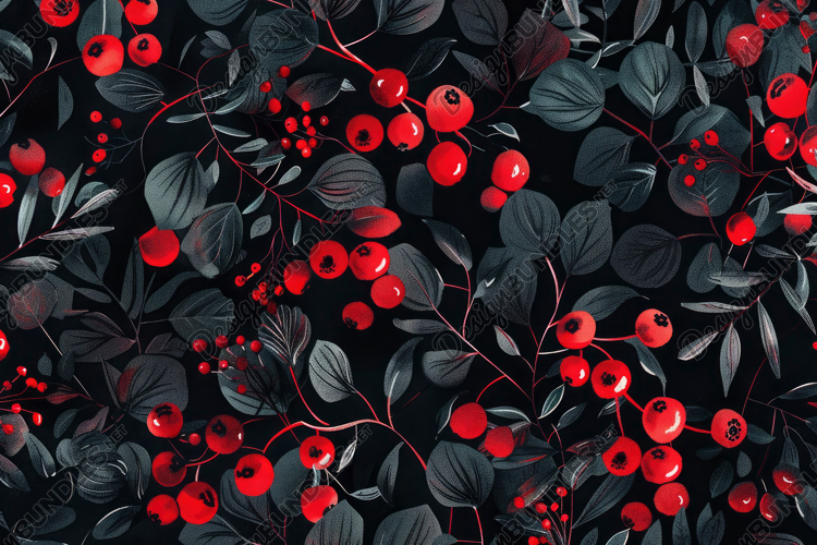 Berries Pattern Background Wallpaper