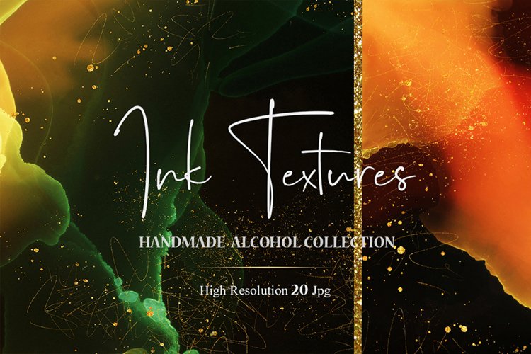 Abstract Alcohol Ink Gold Textures (854852) | Textures | Design Bundles