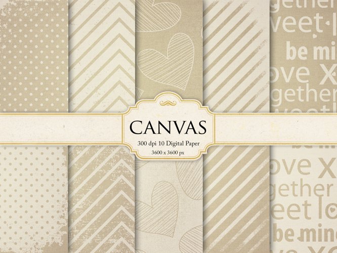 Wedding Canvas Digital Paper
