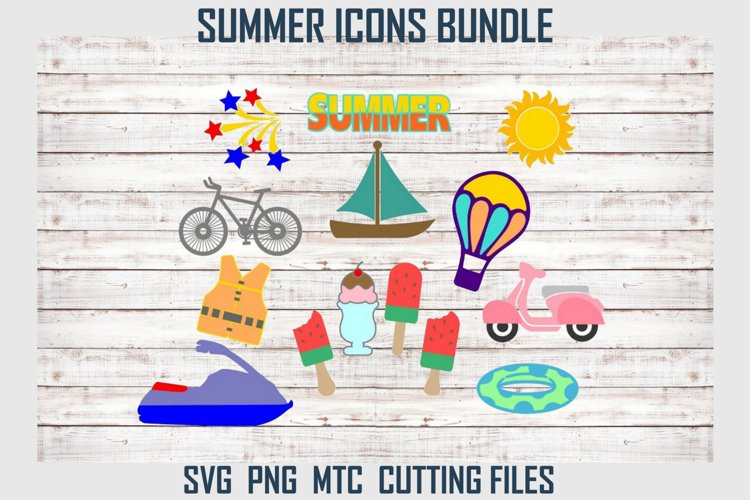 Summer Fun Icons SVG Cut File Bundle (201865) | SVGs | Design Bundles