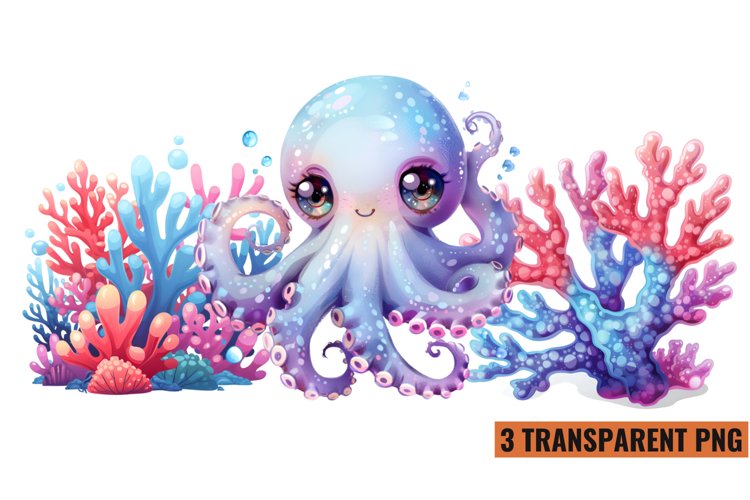 Watercolor Under The Sea Clipart PNG