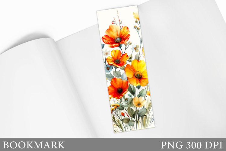 Floral Bookmark Design. Flowers Bookmark (3467064)