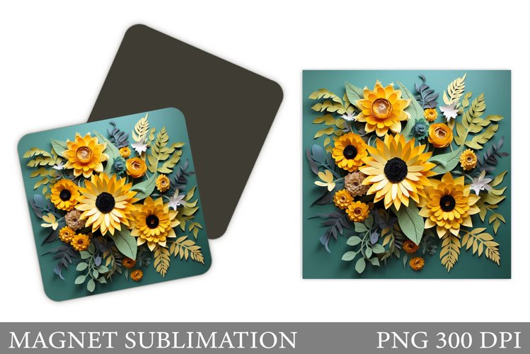 Sunflowers Magnet. Flowers Magnet Sublimation (2933369)