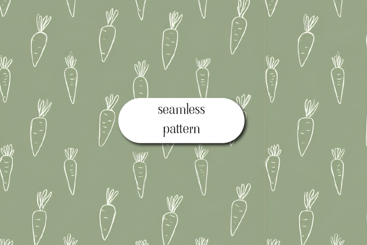 Seamless Minimal Carrot Pattern on Sage Green (6554777)