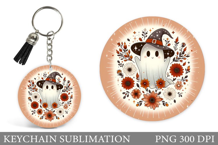 Cute Ghost Keychain Design. Cute Halloween (4452111)