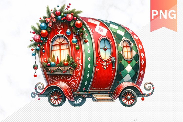Christmas Whimsical Caravan - Clipart PNG Design