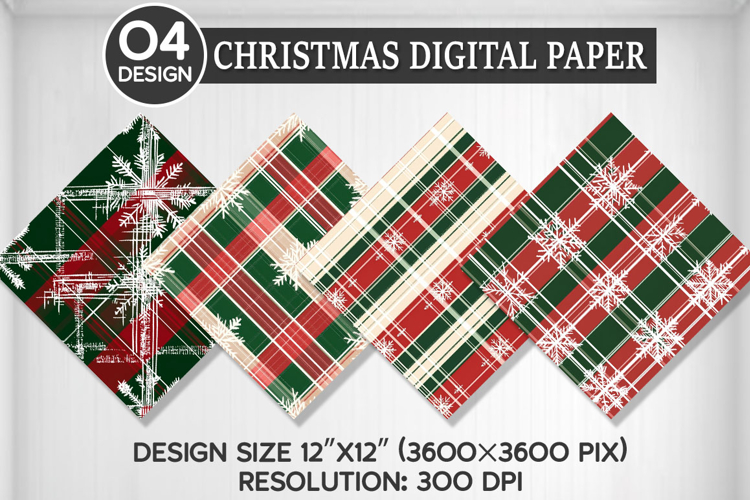 Christmas Pattern Digital Paper, Christmas Background