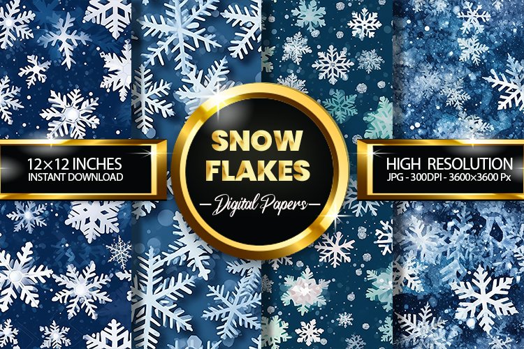 Snowflakes Digital Papers - 04 Variations (3001571)