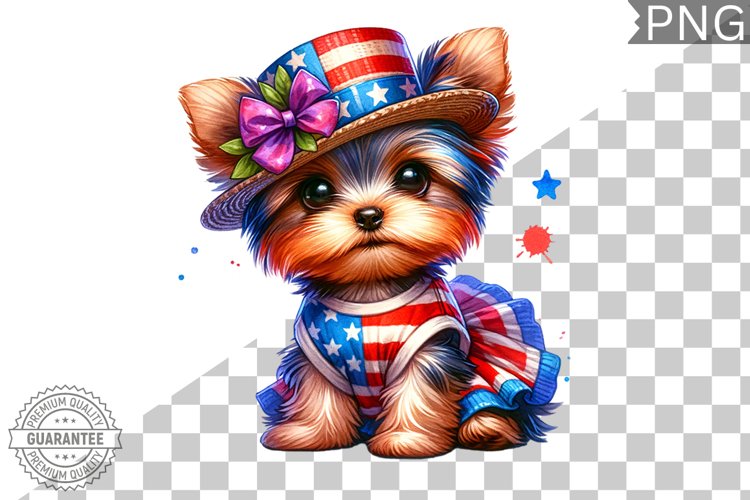 4th of July Dog Sublimation Clipart