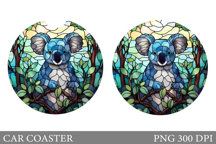 Koala Car Coaster. Stained Glass Koala Car Coaster