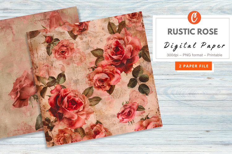 Rustic Rose Digital Paper