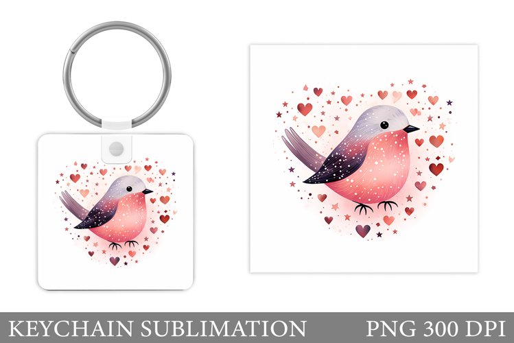 Valentines Bird Keychain. Cute Bird Keychain (2994861)