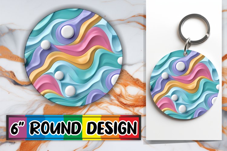 Vibrant Abstract Inflated Puff Sublimation Circle (3400750)