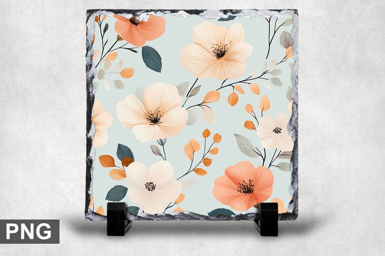 Pastel Flowers Square Sublimation Slate Design