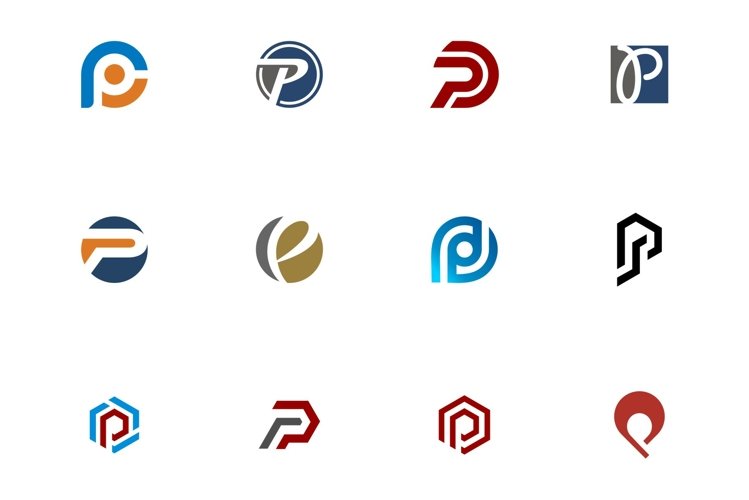 SET OF initial letter P logo vector design (2125750)