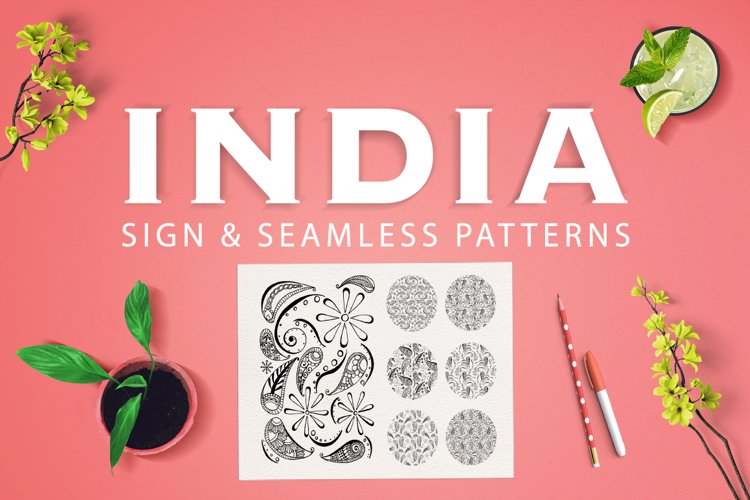 INDIA | seamless patterns and sign