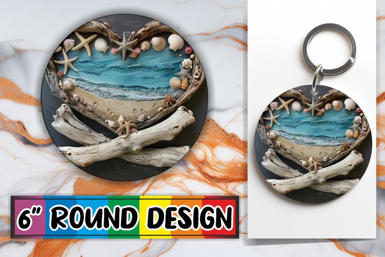 Summer Solstice Sublimation 3D Heart Frame