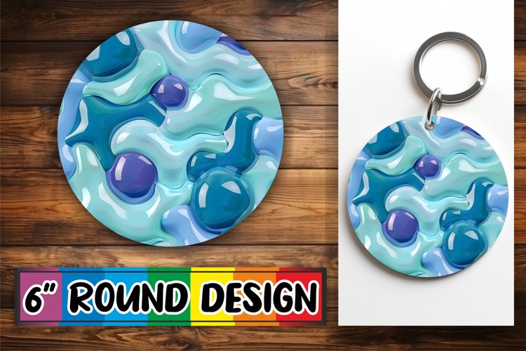 Colorful 3D Puff Round Sublimation Circle Artworks