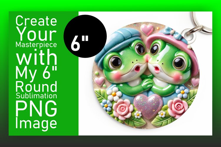 Artful Round Design for Keychains , Sweet Animals