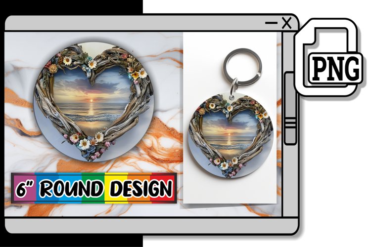 Nature's Tranquility: Landscape Keychain PNG