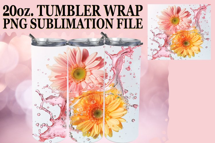 Floral Cascade: 20oz Tumbler Sublimation Splash (3683424)