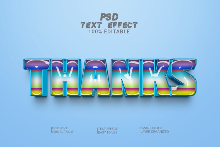 Thanks 3d Text Effect PSD File