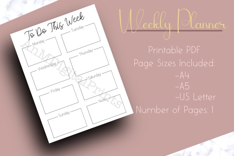 Printable Weekly Planner, Weekly To Do List
