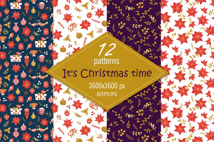 It's Christmas time - digital paper/seamless patterns