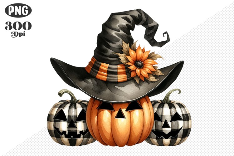 Halloween Pumpkins Sublimation - Clipart PNG Design