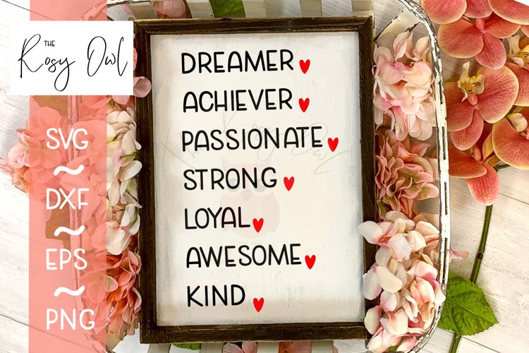 Positive Self Descriptors SVG | Inspirational | Affirmation