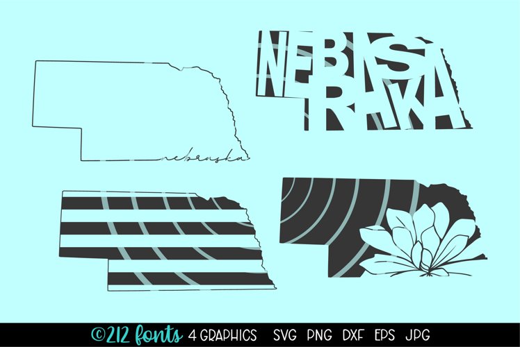 4 - Nebraska State Map Graphic Cut File DXF PNG JPG SVG EPS