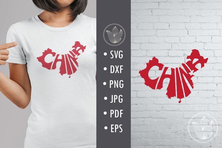 China SVG cut file in the shape of the country