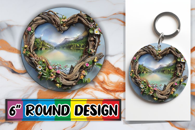 Countryside Canvas: Landscape Circle Design PNG