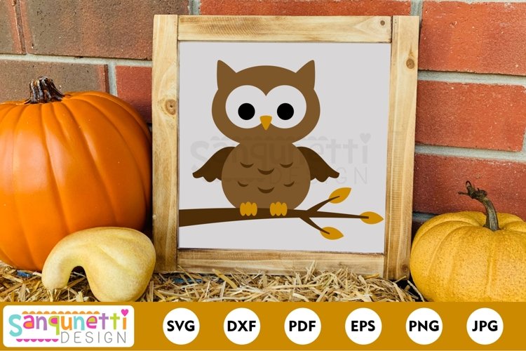 Fall owl on a branch SVG, fall svg cutting file