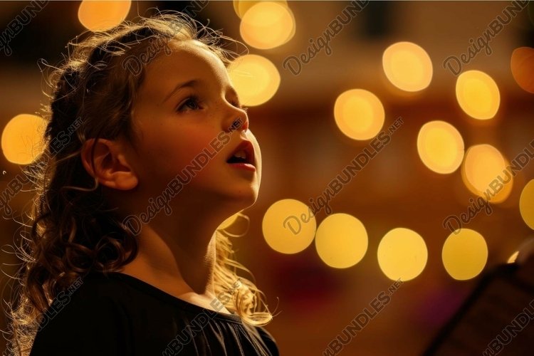 Child's admiration, a sense of wonder against glowing lights