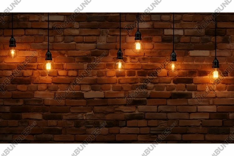 warm brick wall hanging lights