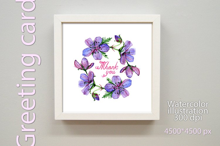 Watercolor Thank you greeting card