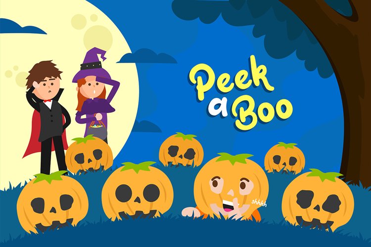 Peek a Boo - Vector Illustration