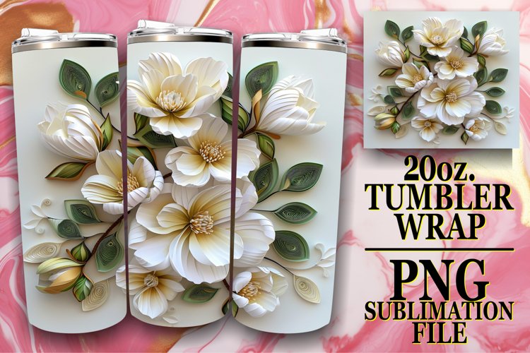 Vibrant Colorful Fresh Spring Petal 3D 20oz Tumbler Wrap