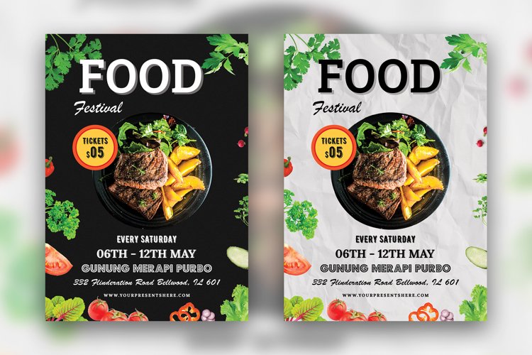 Food Festival Flyer A4 Print Template (2554555)