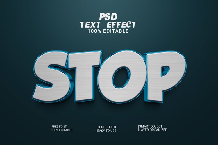3d Text Effect Style stop