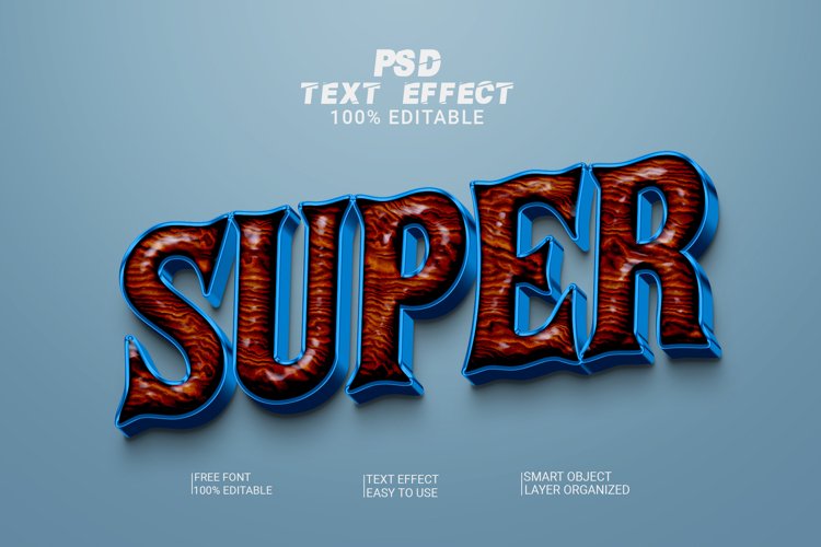 3d Text Effect Style Super