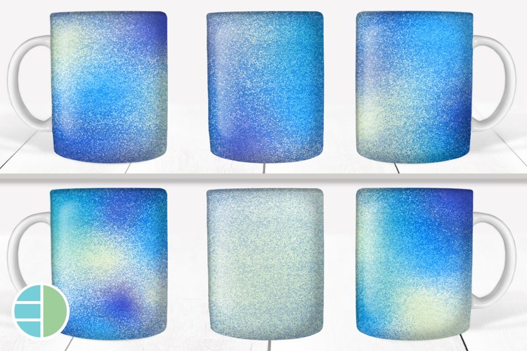 Gradient Shimmer Blue Silver Sublimation Mug Designs - Coffe (1296419 ...